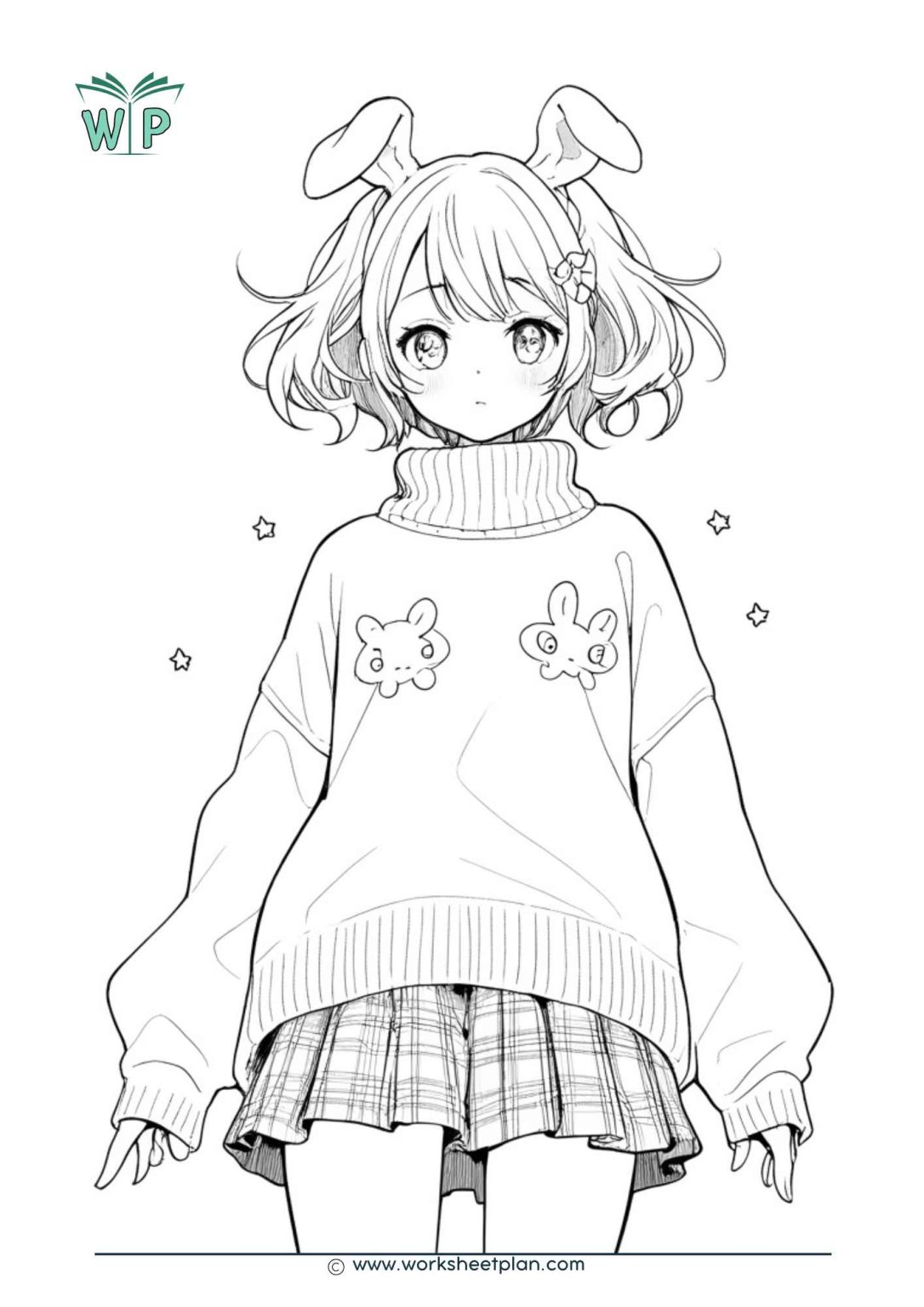 Anime & Manga coloring pages » Worksheet Plan