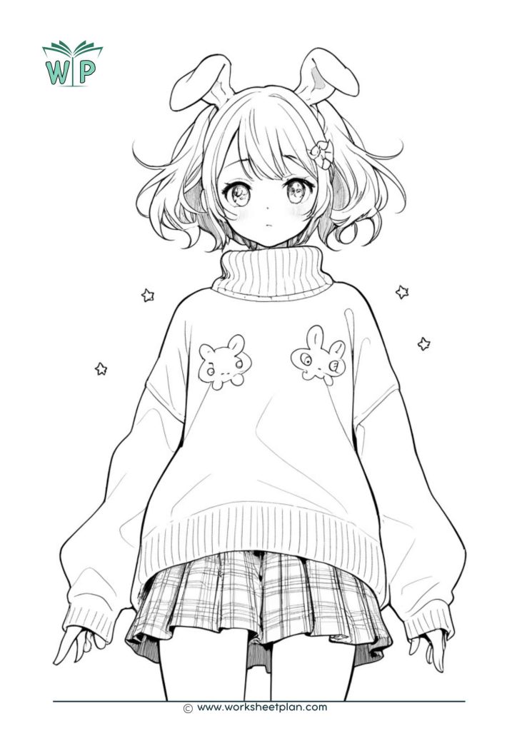 Anime & Manga coloring pages » Worksheet Plan