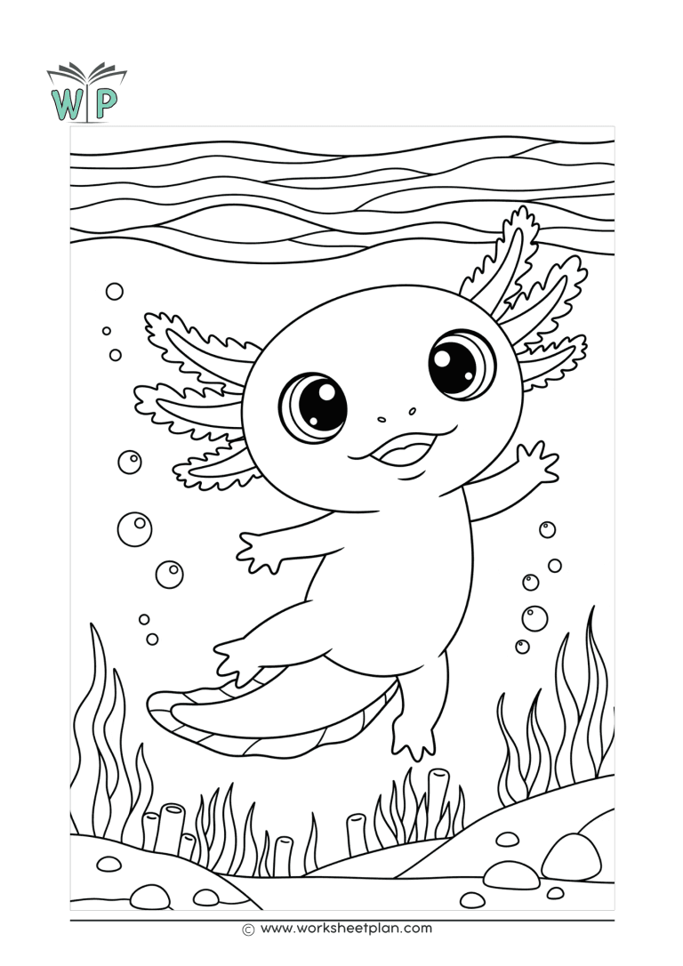 Axolotls Coloring Pages » Worksheet Plan