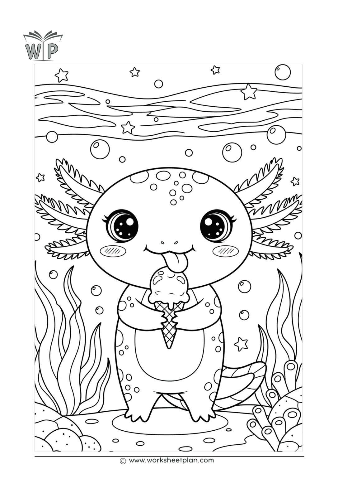 Axolotls Coloring Pages » Worksheet Plan