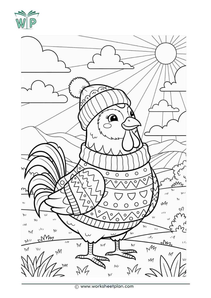 Chickens Coloring Pages » Worksheet Plan