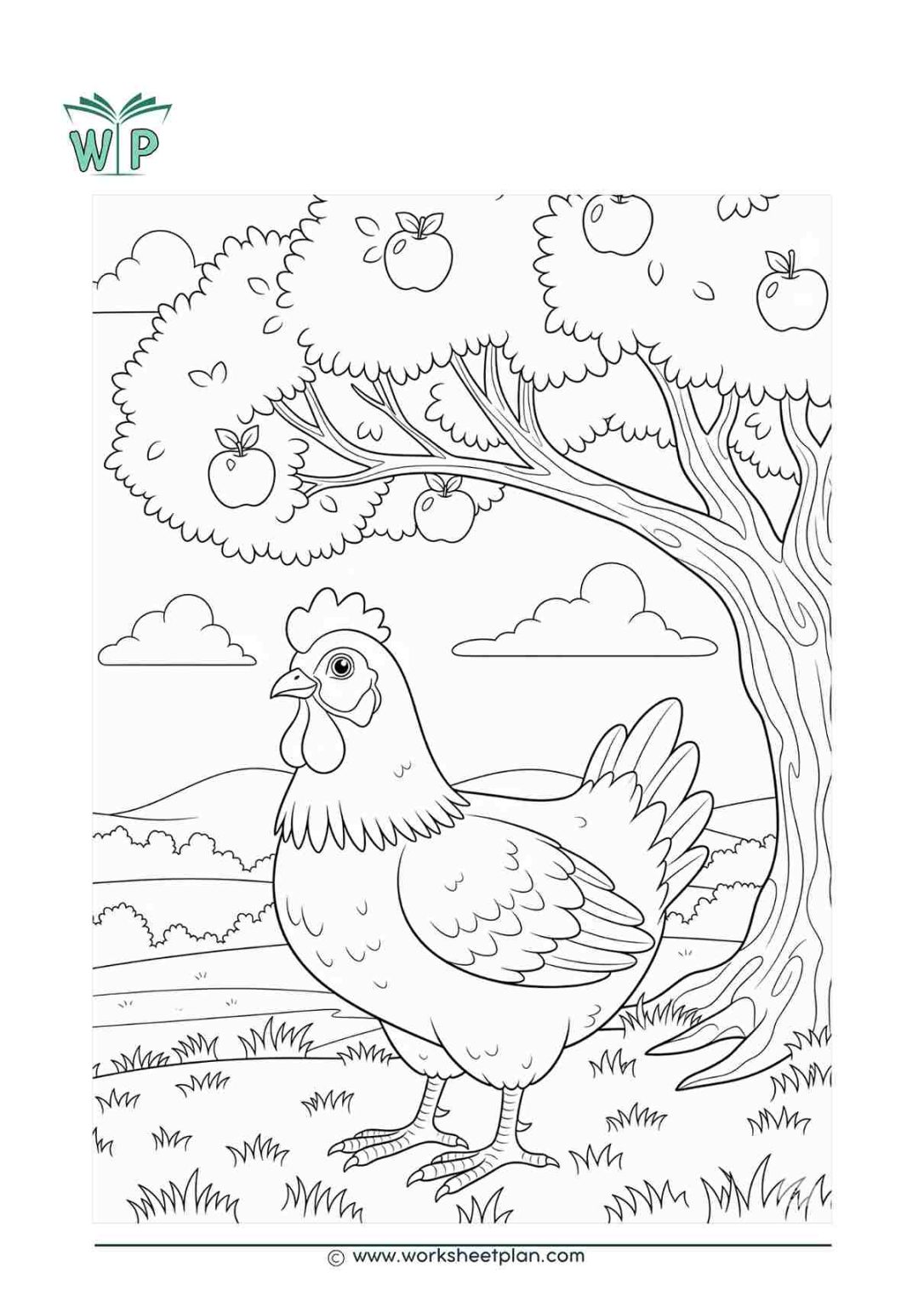 Chickens Coloring Pages » Worksheet Plan