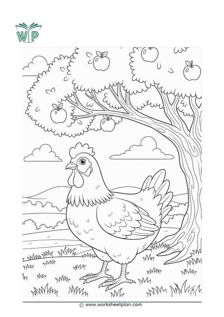 Chickens Coloring Pages » Worksheet Plan