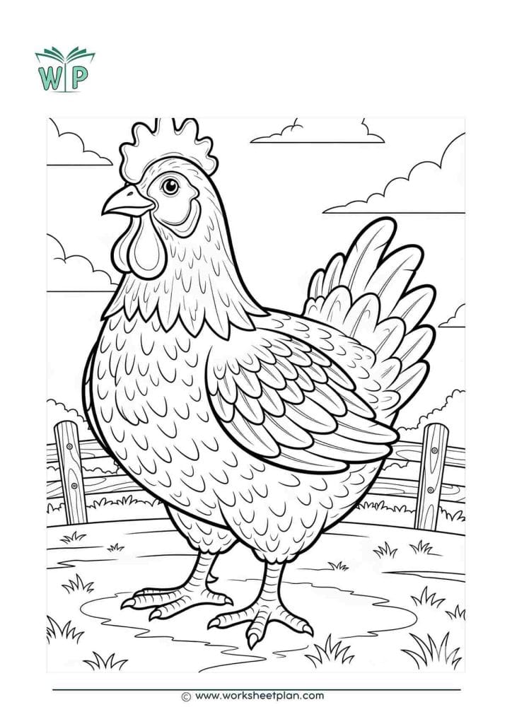 Chickens Coloring Pages » Worksheet Plan