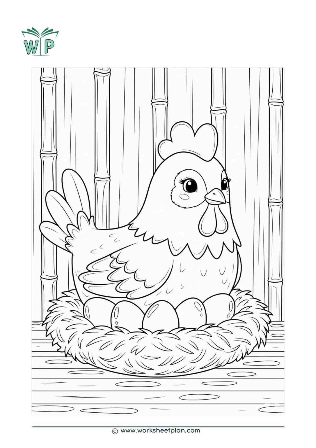 Chickens Coloring Pages » Worksheet Plan