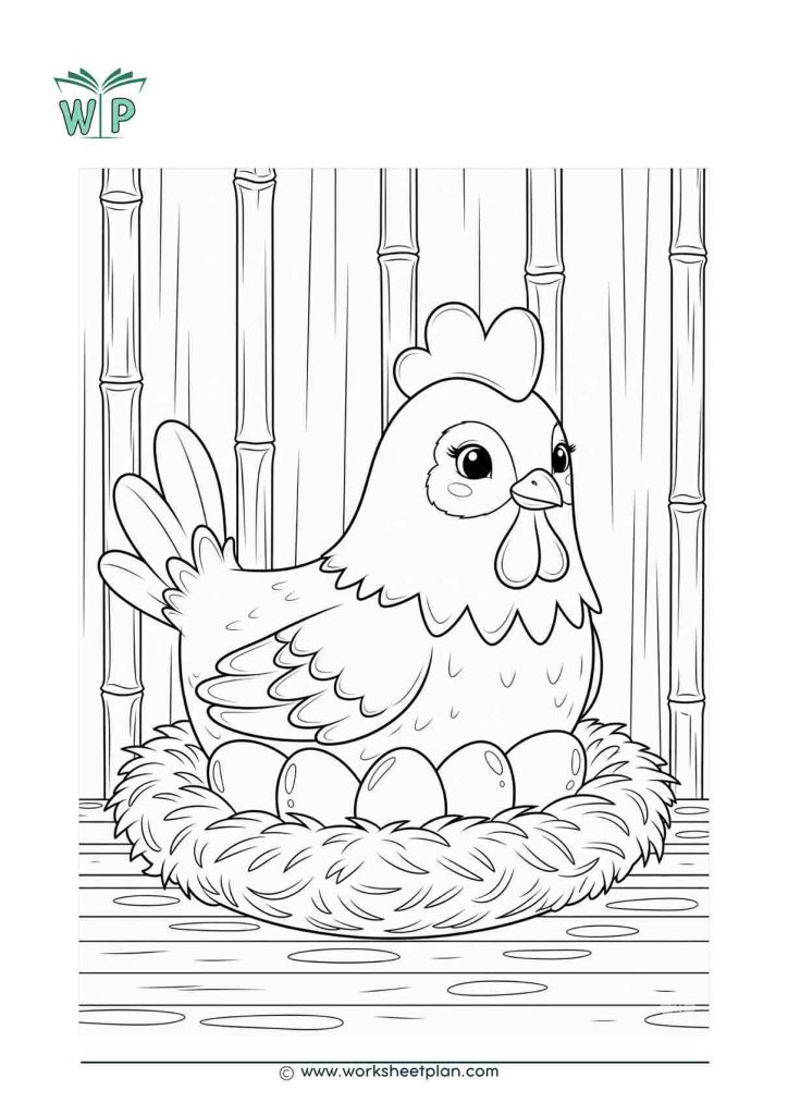 Chickens Coloring Pages » Worksheet Plan