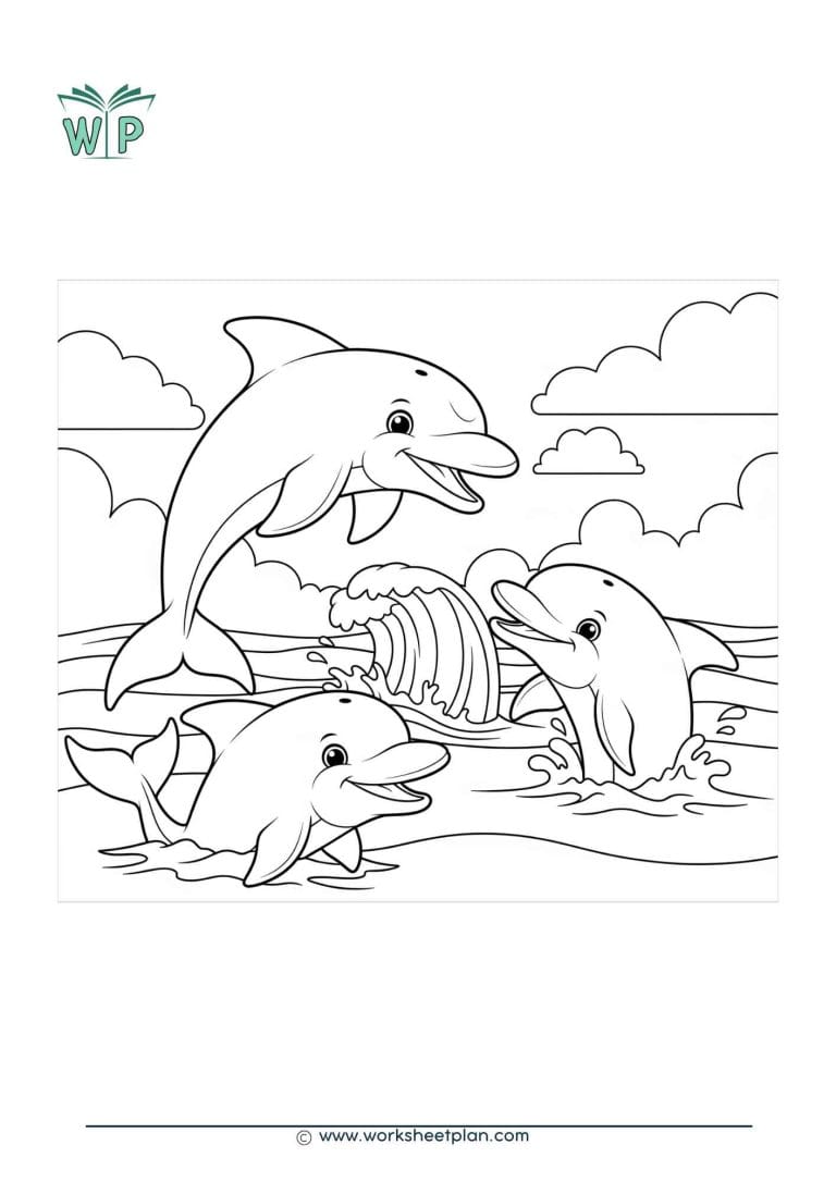 Dolphins Coloring Pages » Worksheet Plan