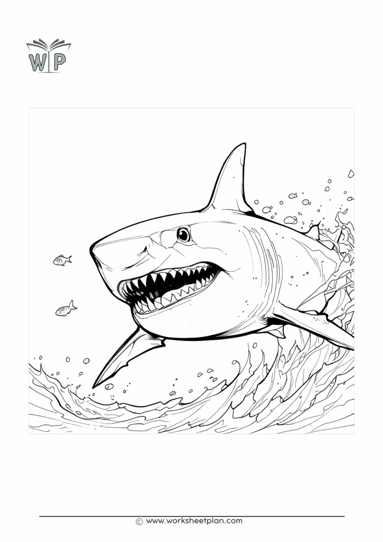 Sharks Coloring Pages » Worksheet Plan