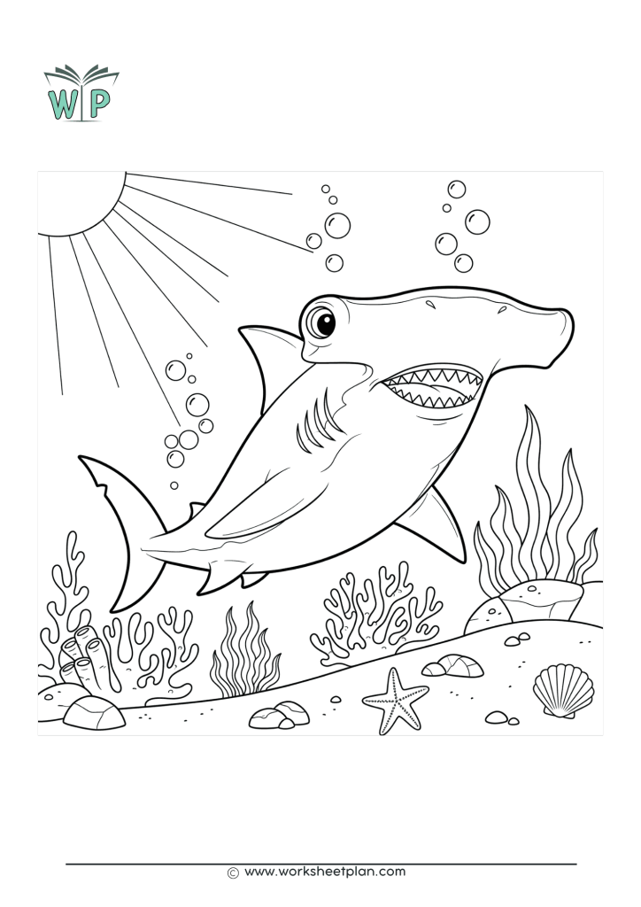 Sharks Coloring Pages » Worksheet Plan