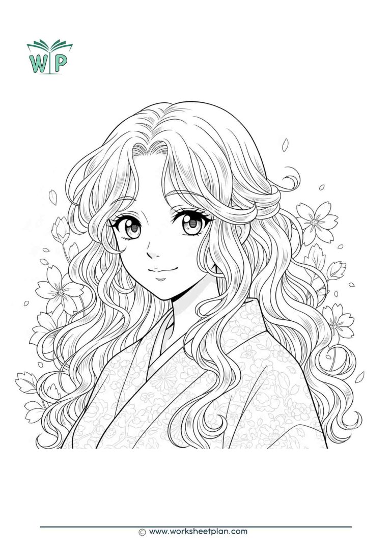 Anime & Manga coloring pages » Worksheet Plan