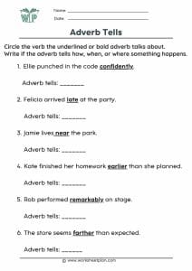 Adverb Tells Worksheets » Worksheet Plan