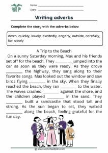 Writing Adverbs » Worksheet Plan