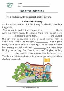 Relative Adverbs Worksheets » Worksheet Plan