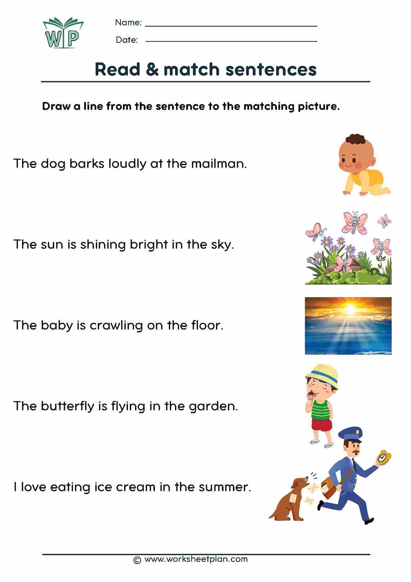 Read and match Sentences » Worksheet Plan