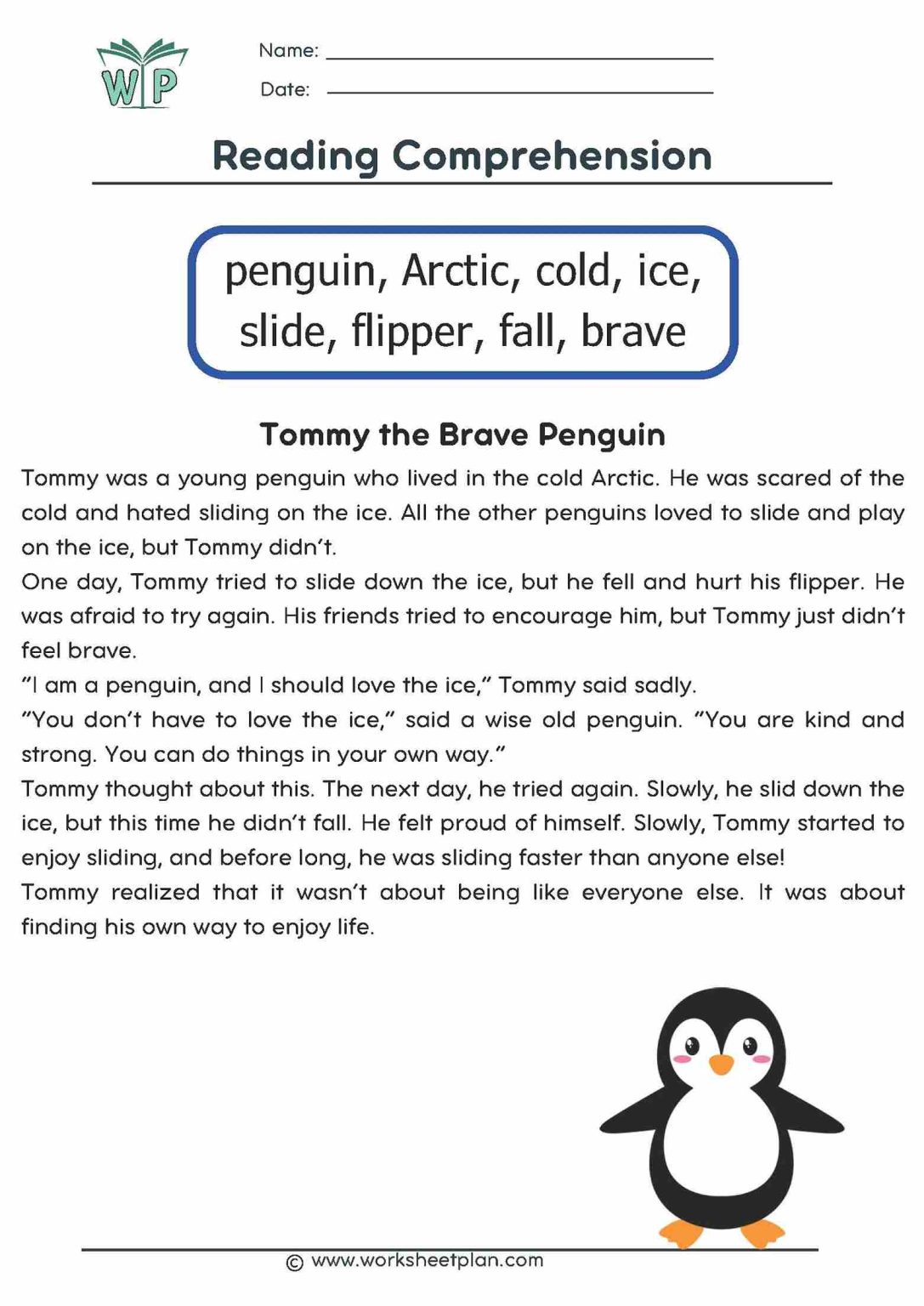 Reading Comprehension » Worksheet Plan