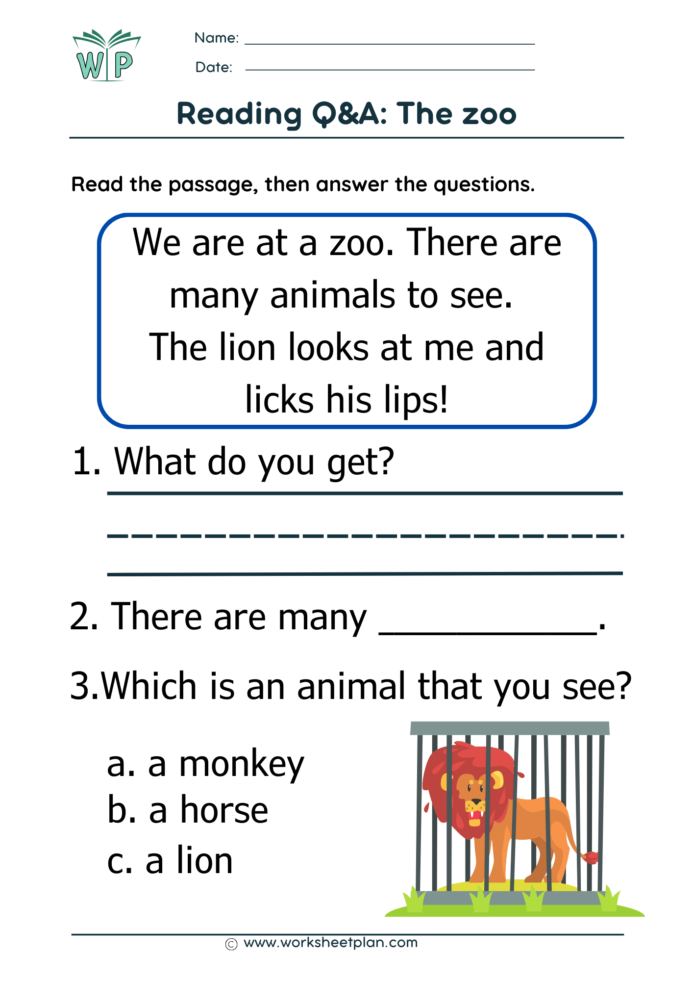 Answering the questions » Worksheet Plan