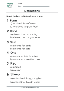 Definitions Worksheets » Worksheet Plan