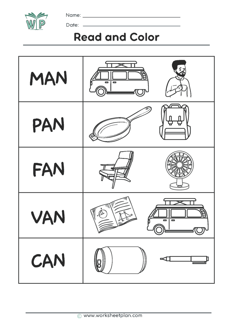 Read & Color » Worksheet Plan