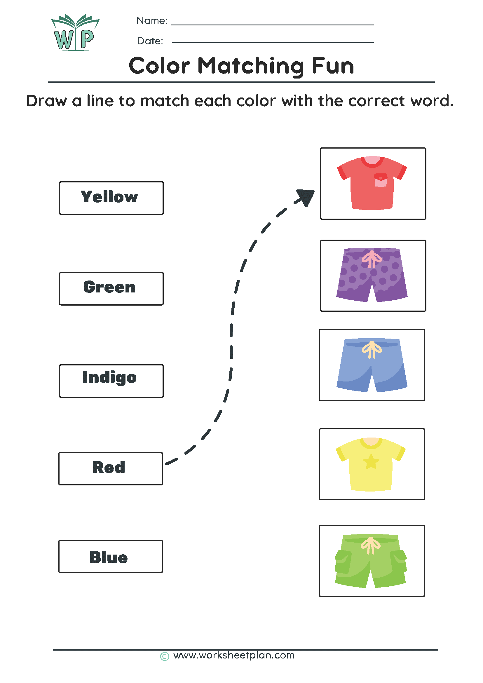 Color Matching » Worksheet Plan