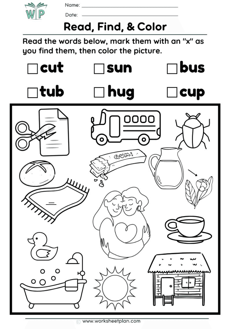 Read, find & Color » Worksheet Plan