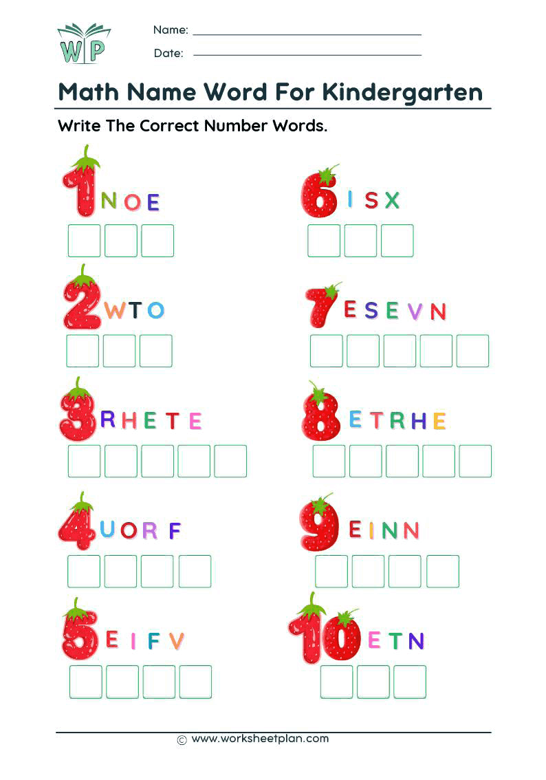 Correcting math name Words Worksheets » Worksheet Plan