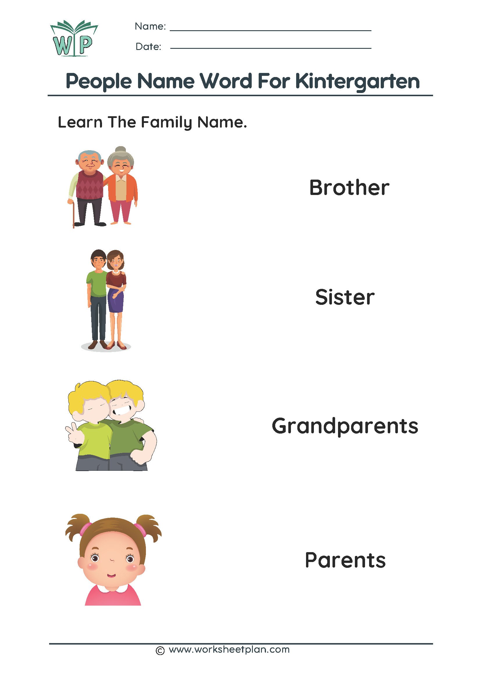 Learning Family Names » Worksheet Plan