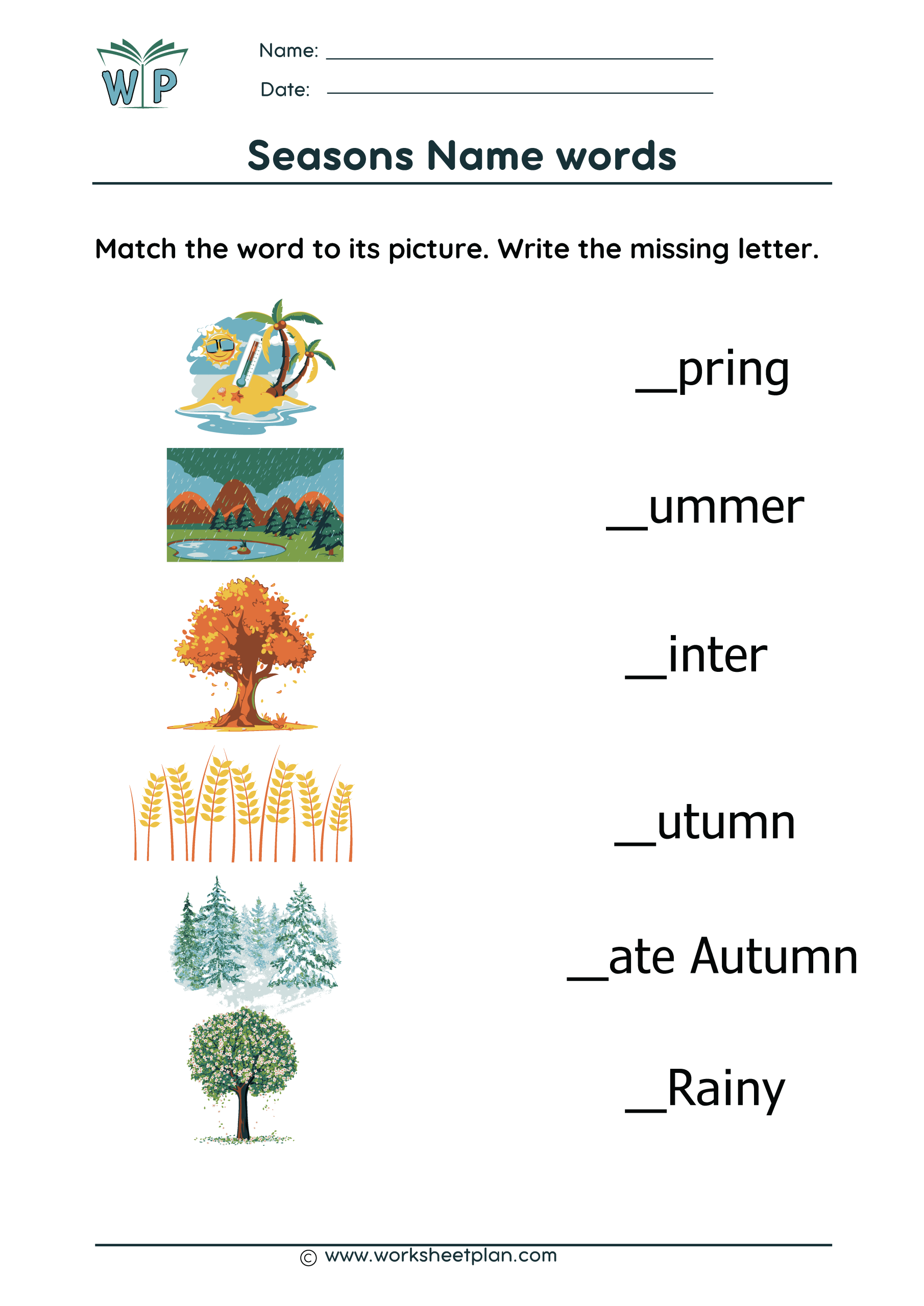 Missing seasons Letters » Worksheet Plan