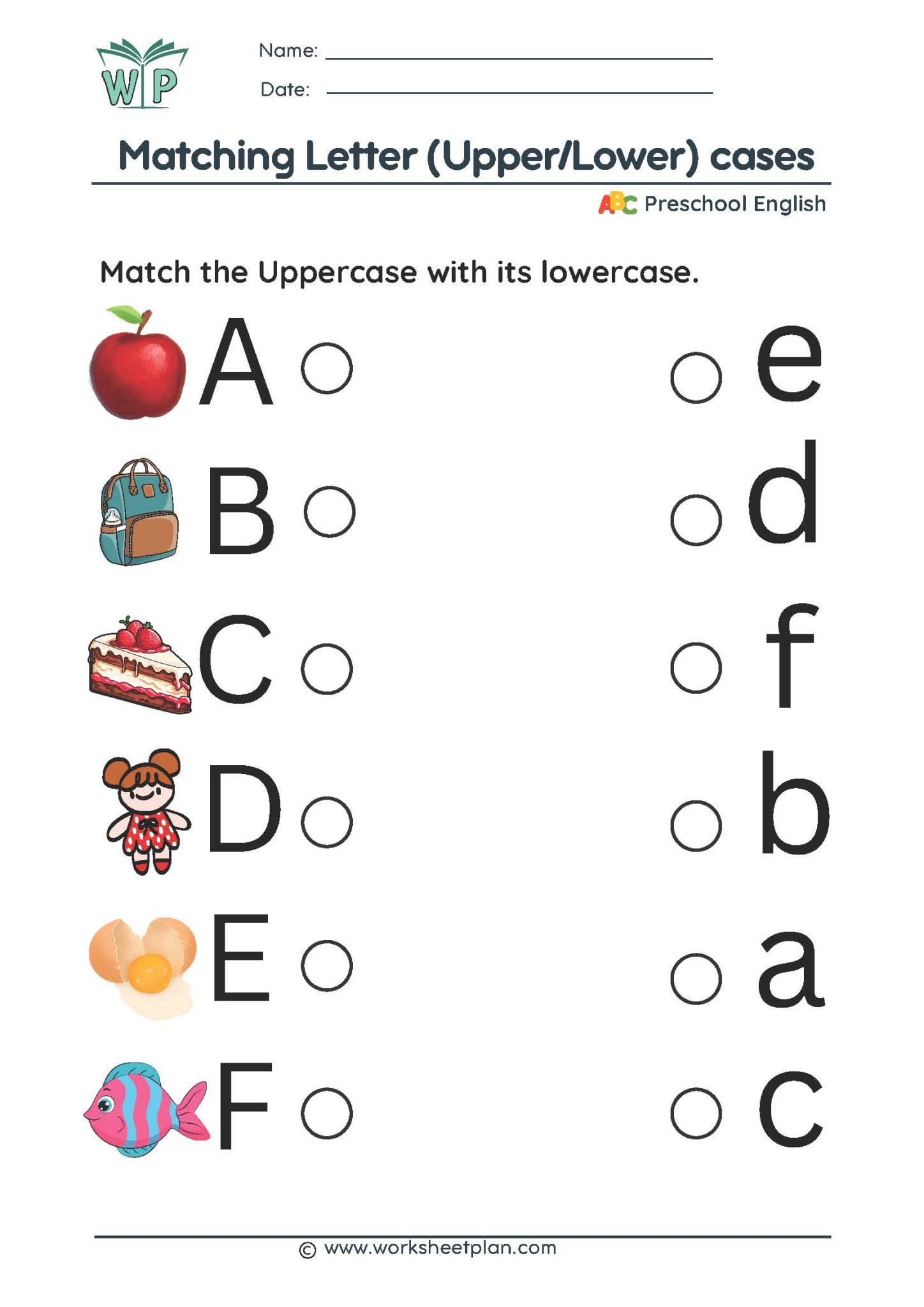 Uppercase and lowercase letters » Worksheet Plan