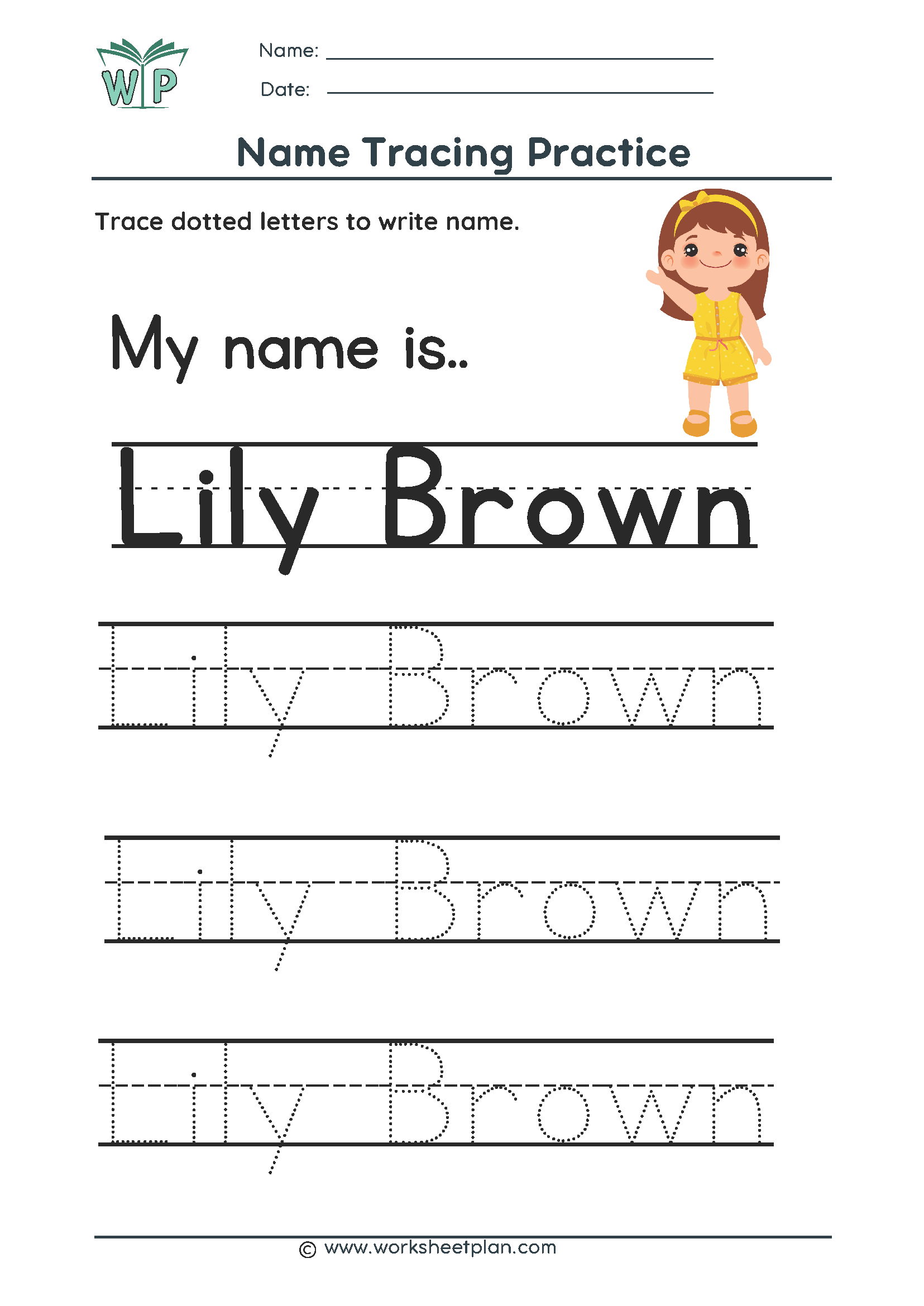 Tracing Practice » Worksheet Plan