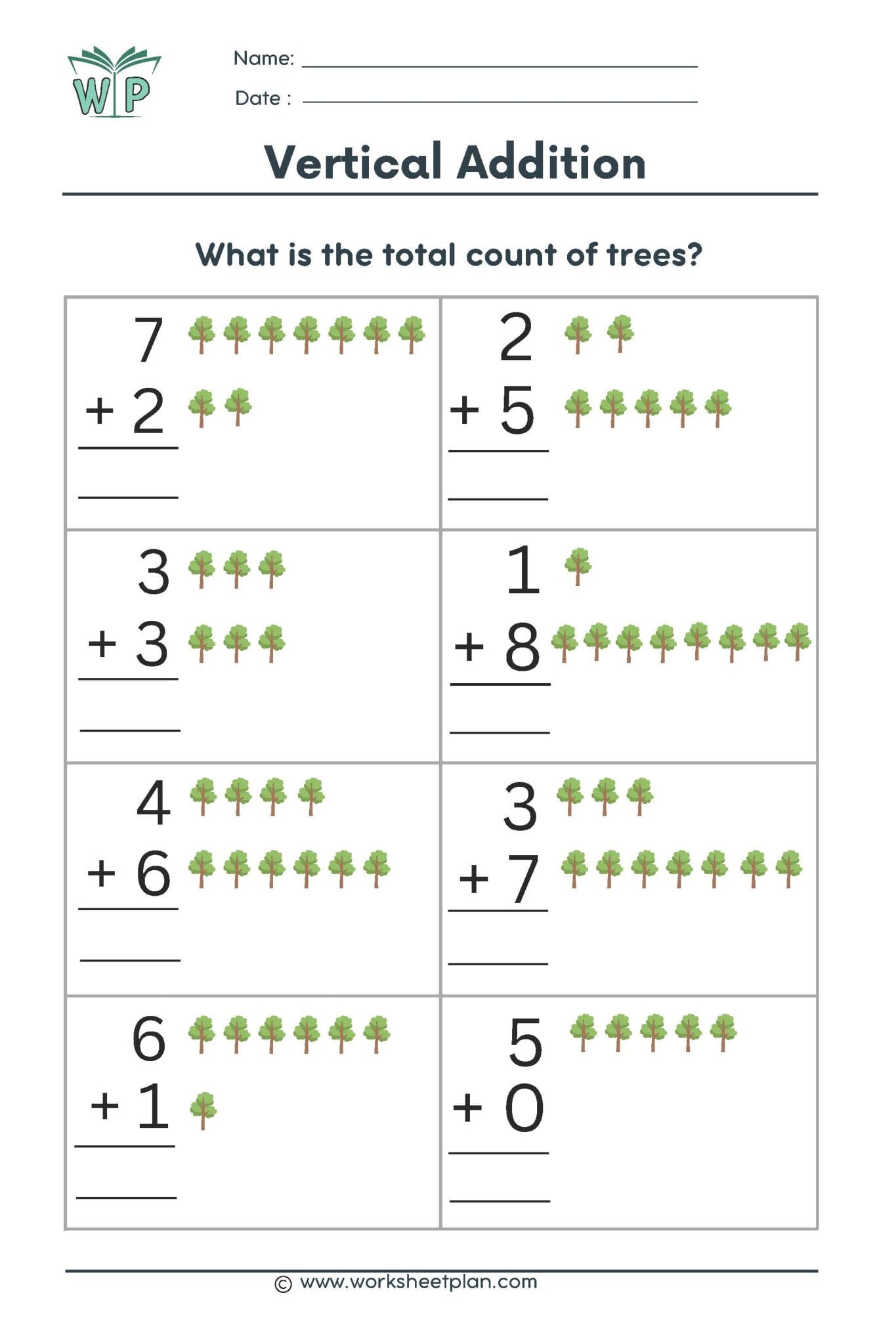 Vertical Addition » Worksheet Plan