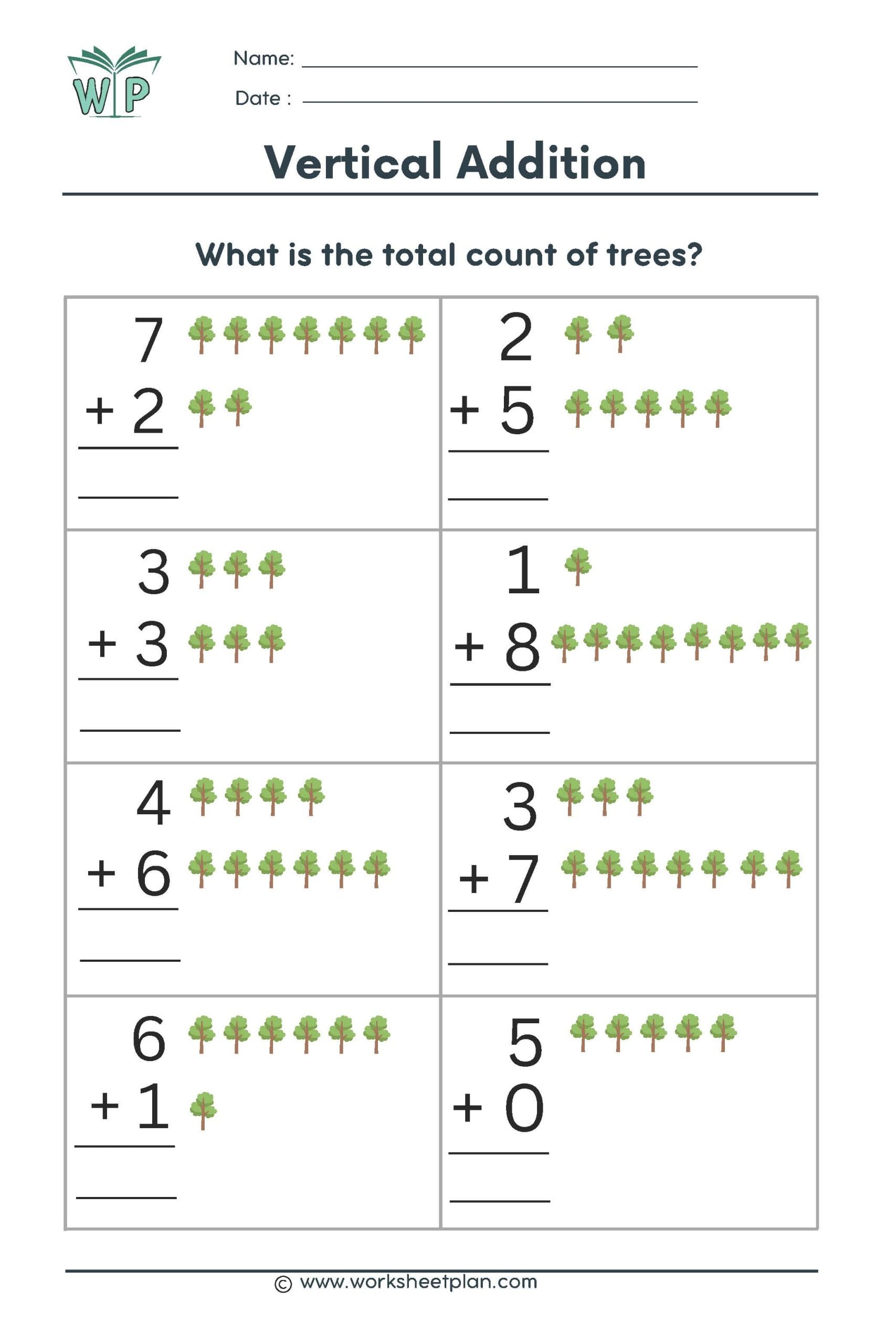 Vertical Addition » Worksheet Plan