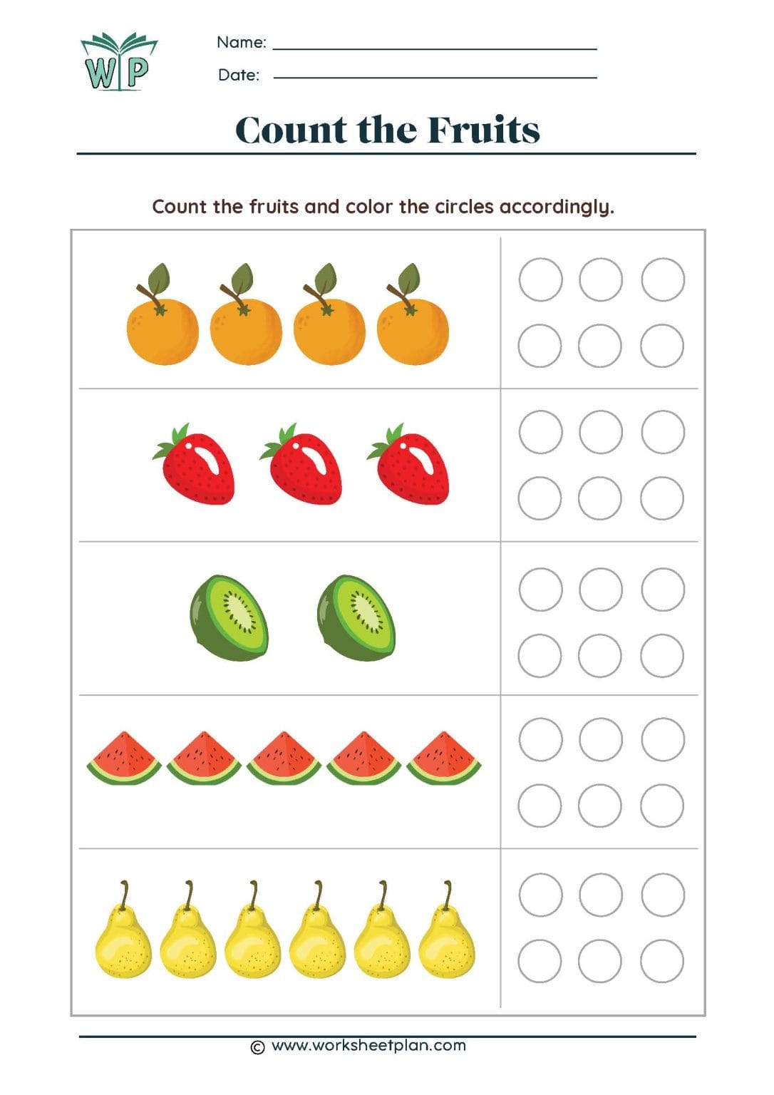 Counting Fruits » Worksheet Plan