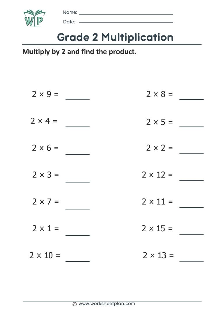 Multiply by 2 » Worksheet Plan