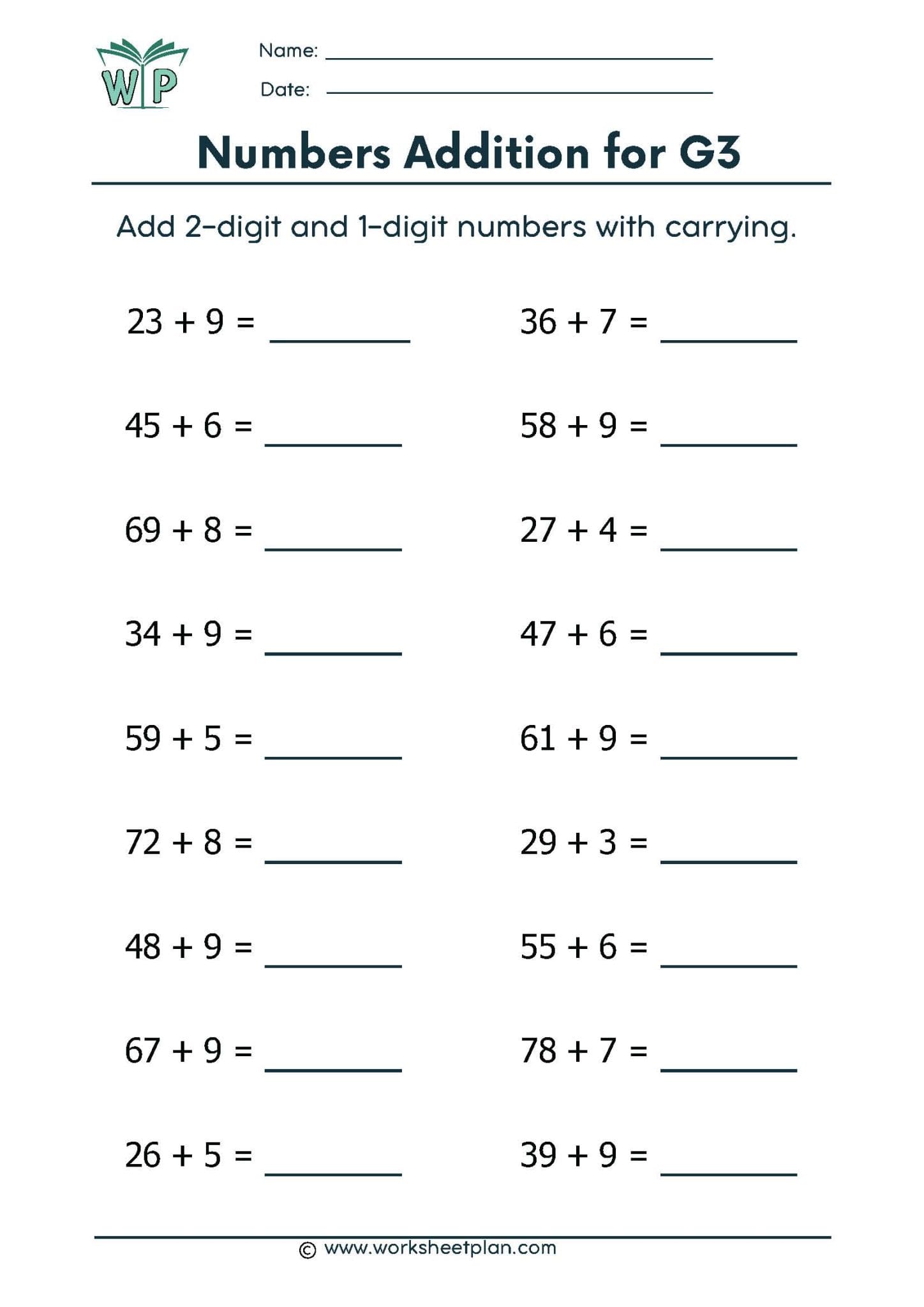 Addition Worksheet Grade 3 » Worksheet Plan