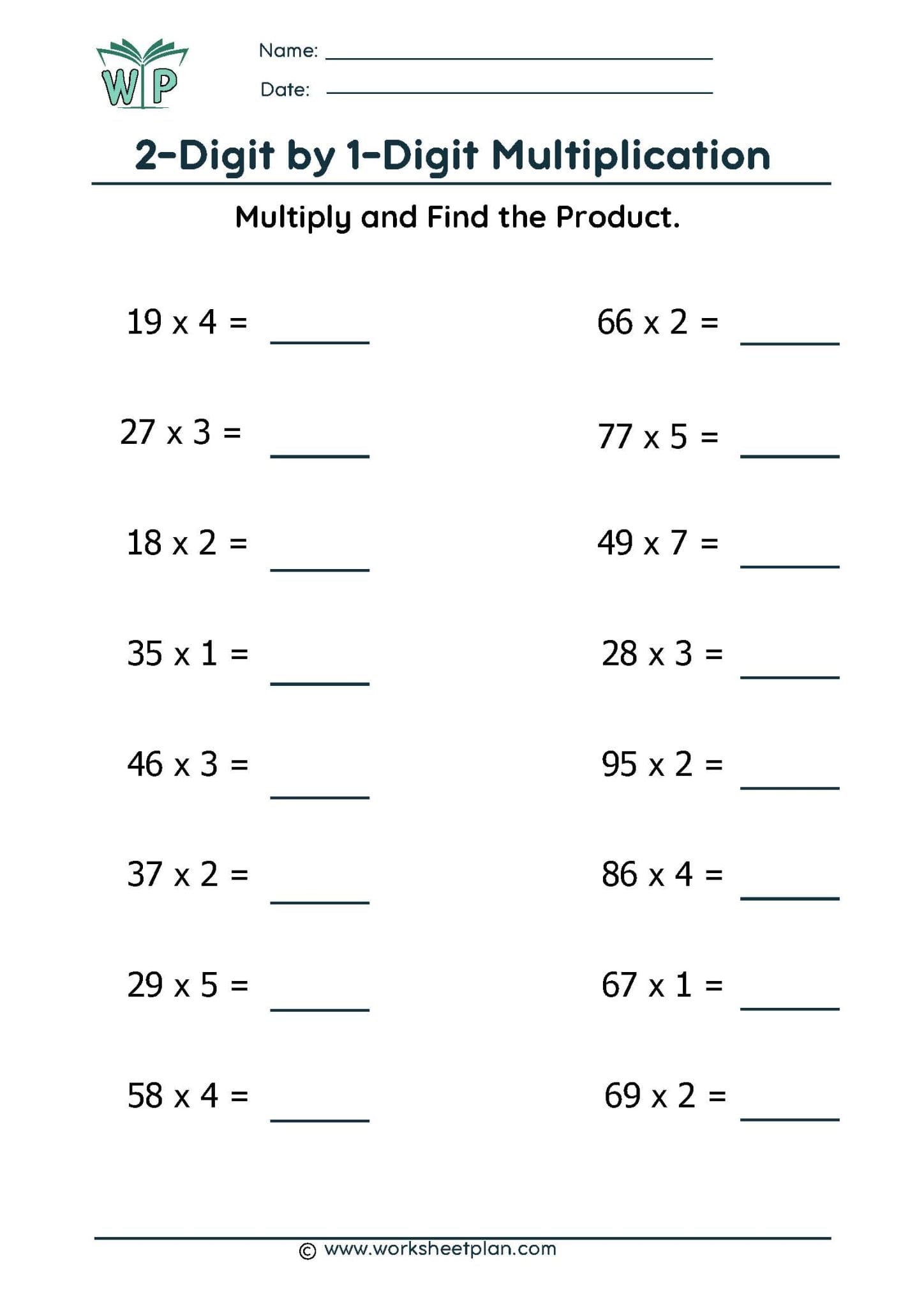 Single digit » Worksheet Plan