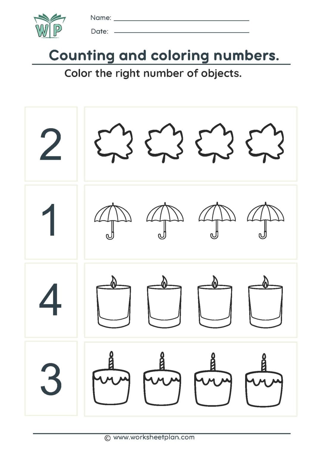 Counting and Color » Worksheet Plan
