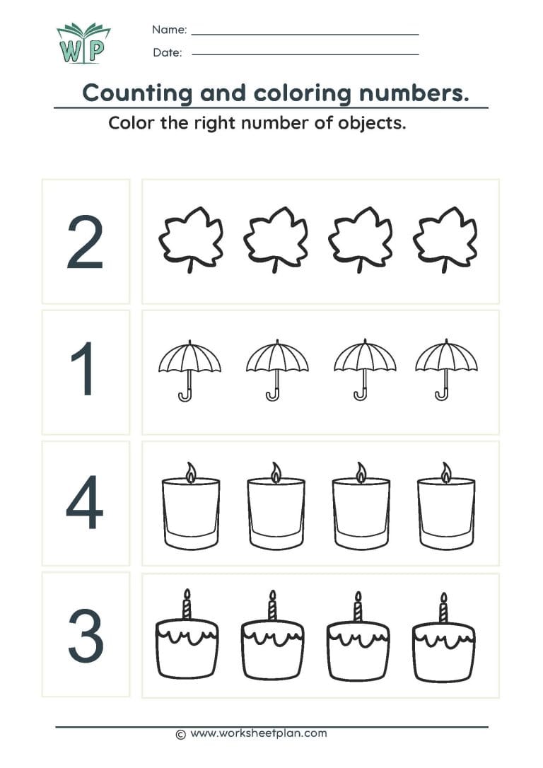 Counting and Color » Worksheet Plan