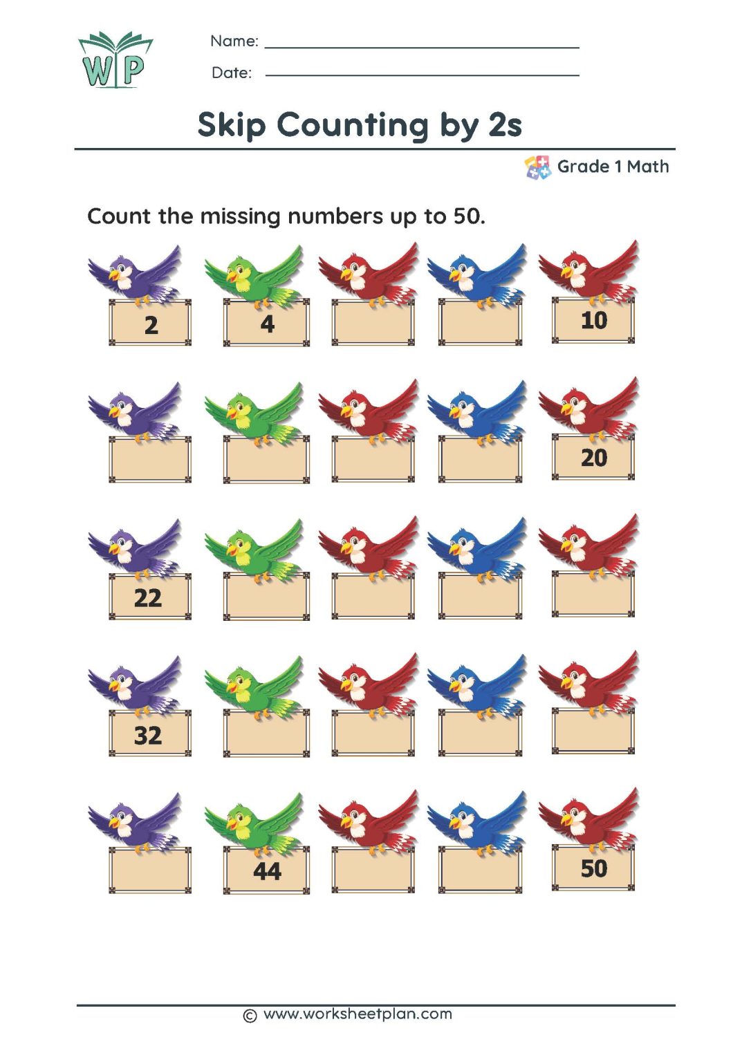 Skip Counting by 2s, 3s and 4s » Worksheet Plan