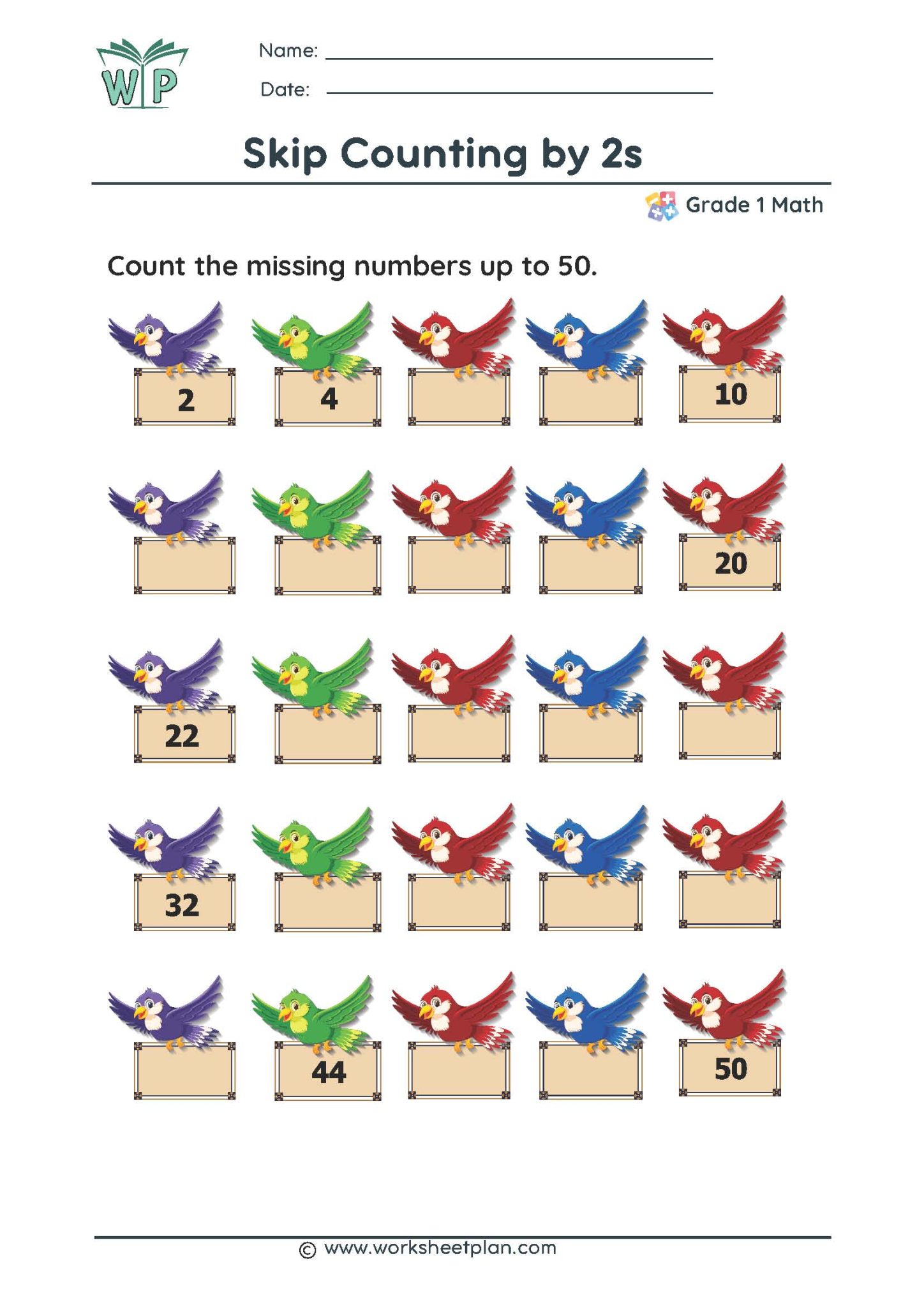 Skip Counting by 2s, 3s and 4s » Worksheet Plan