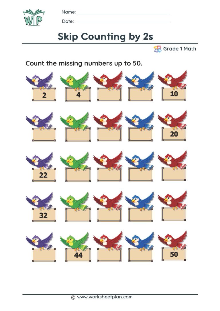 Skip Counting by 2s, 3s and 4s » Worksheet Plan