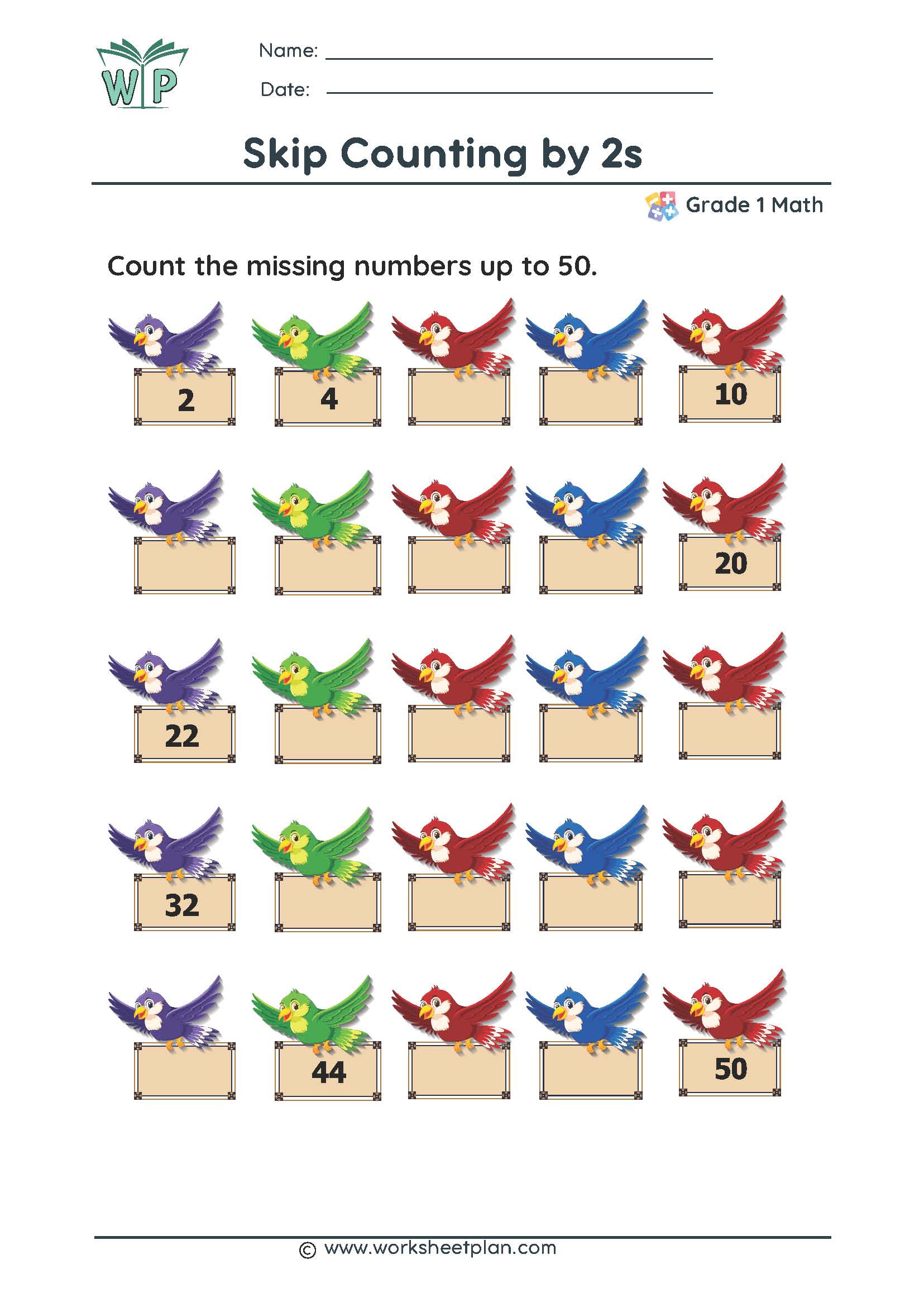 Skip Counting by 2s, 3s and 4s » Worksheet Plan