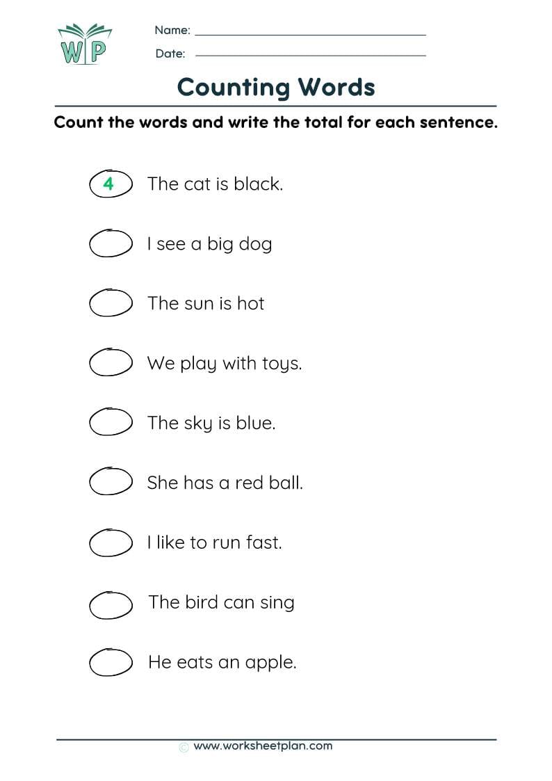 Counting Words » Worksheet Plan