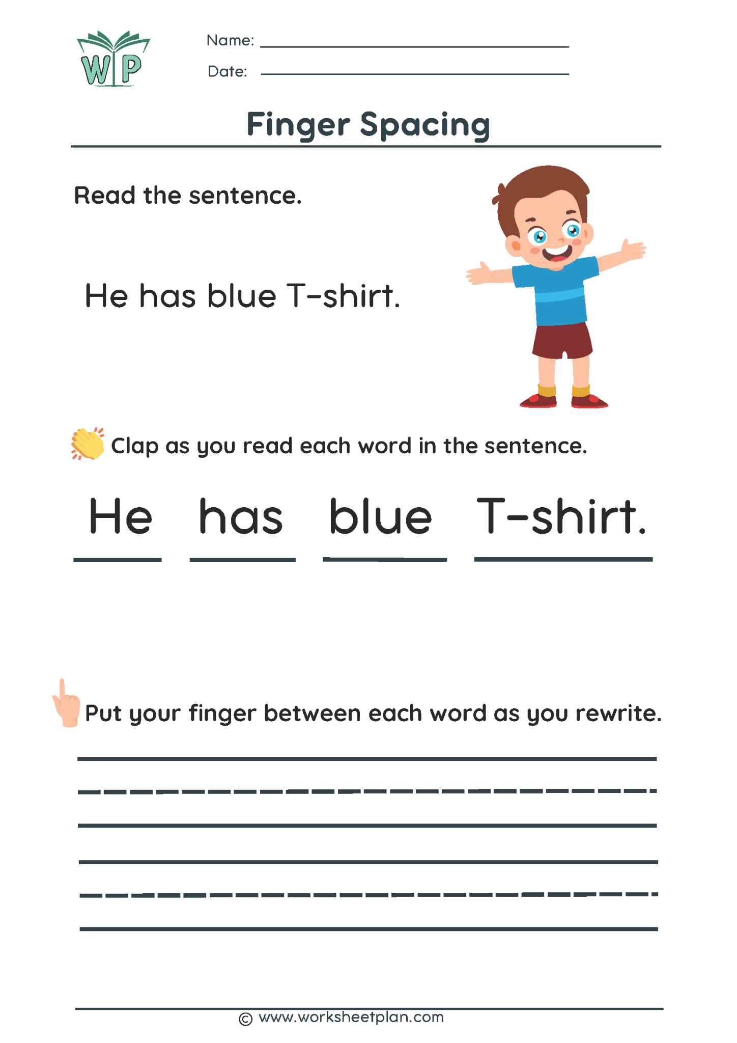 Finger Spacing » Worksheet Plan