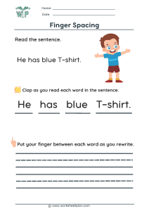 Finger Spacing Worksheets » Worksheet Plan