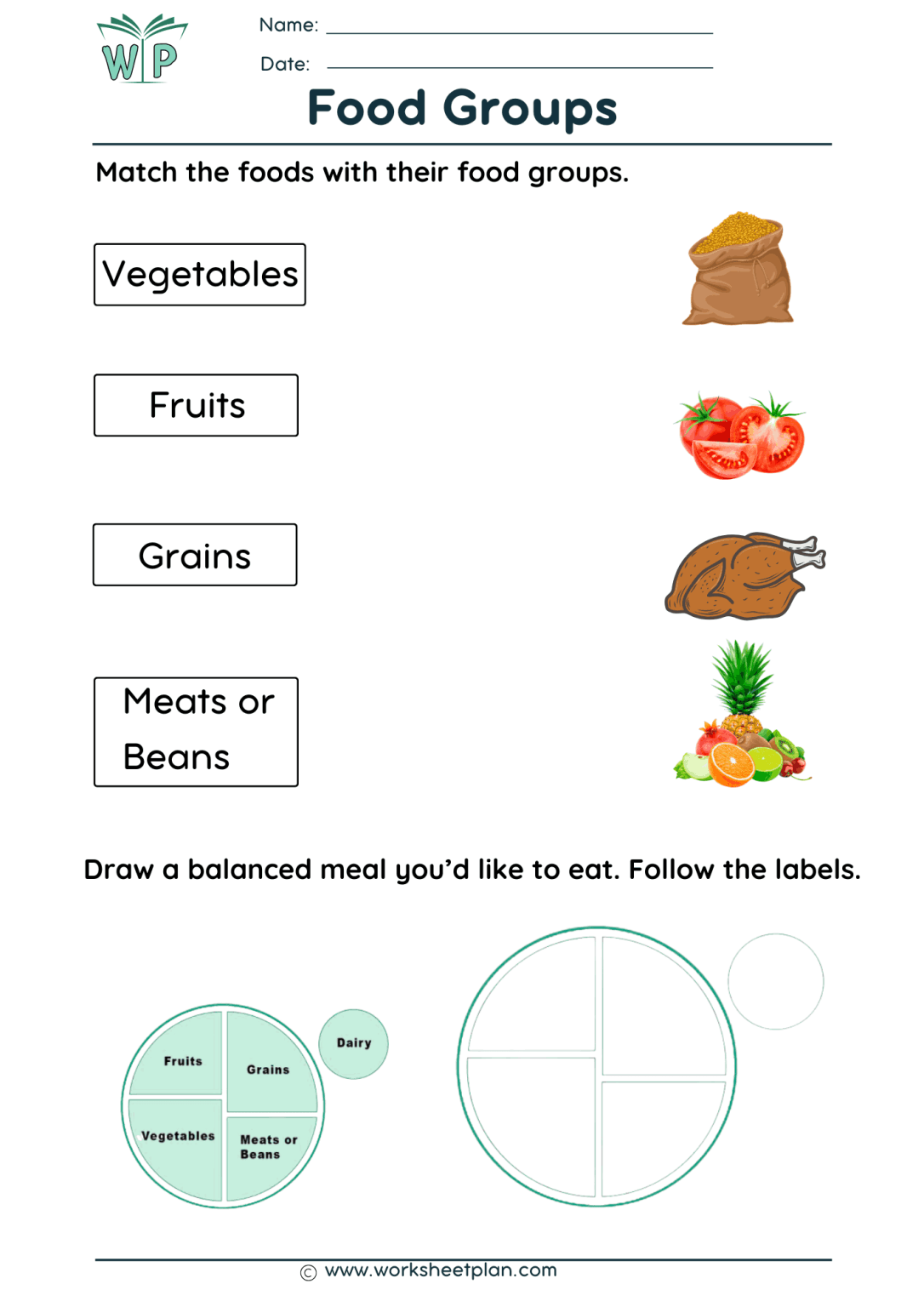Food Groups Worksheets » Worksheet Plan
