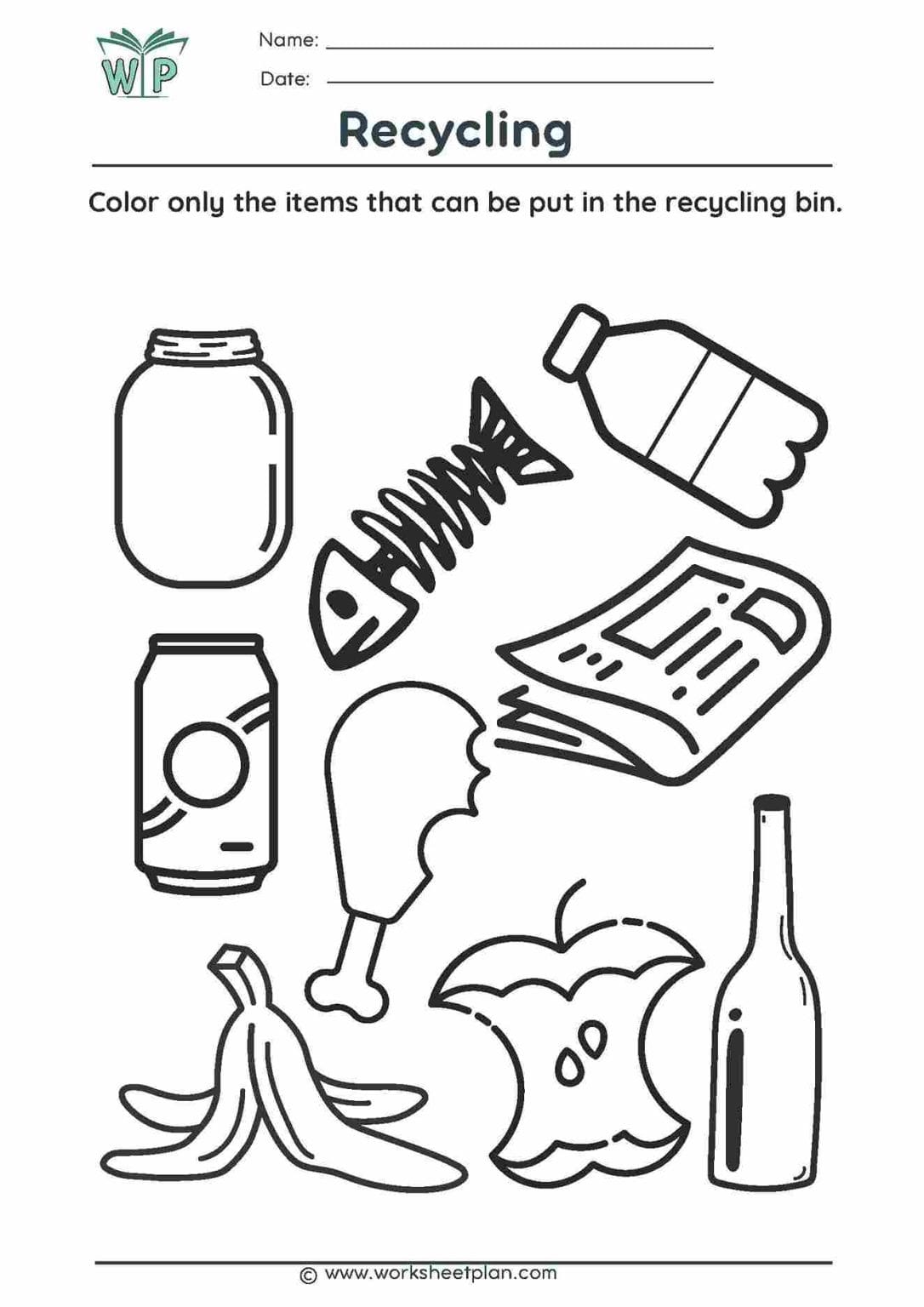 Recycling Worksheets » Worksheet Plan