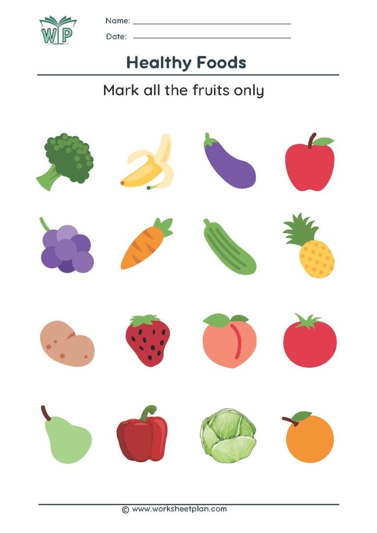 Healthy Foods » Worksheet Plan