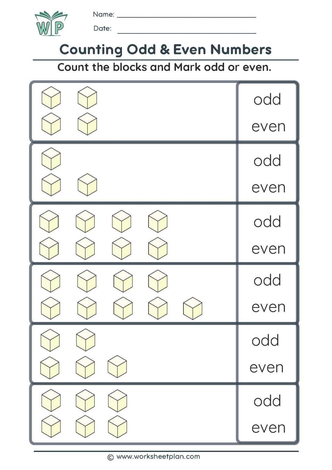 Counting Odd and Even » Worksheet Plan