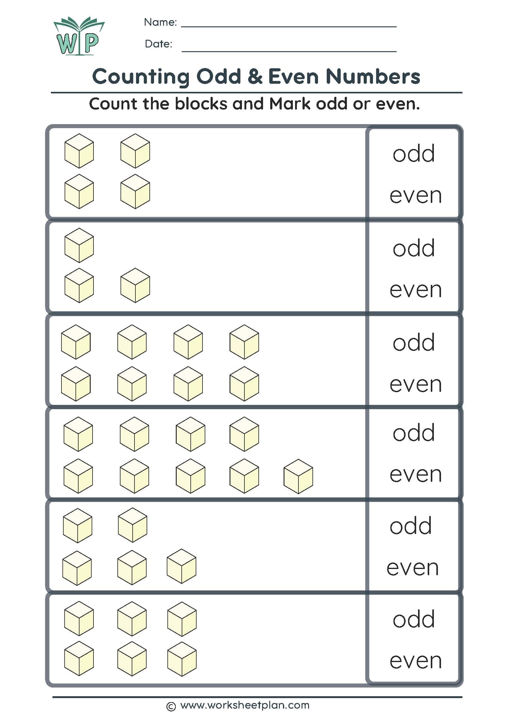 Counting Odd and Even » Worksheet Plan