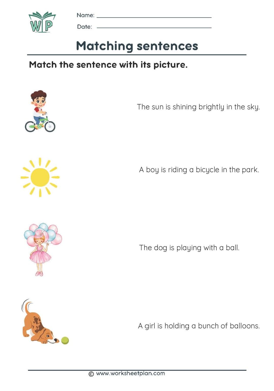 Matching Sentences » Worksheet Plan